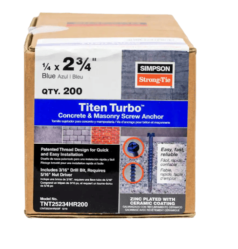 Simpson Strong-Tie Mechanical Anchors Titen Turbo HEX