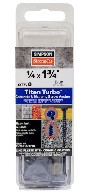 Simpson Strong-Tie Mechanical Anchors 8 CLAM Titen Turbo FLAT