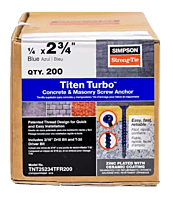 Simpson Strong-Tie Mechanical Anchors 200 Box Titen Turbo FLAT